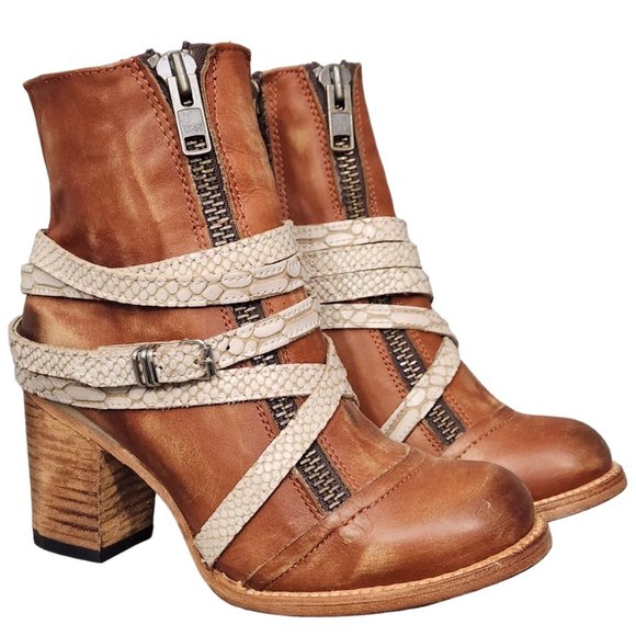 Freebird by Steven | Shoes | New Freebird By Steven Balboa Tan Rust Multi Croco Belted Strappy ...